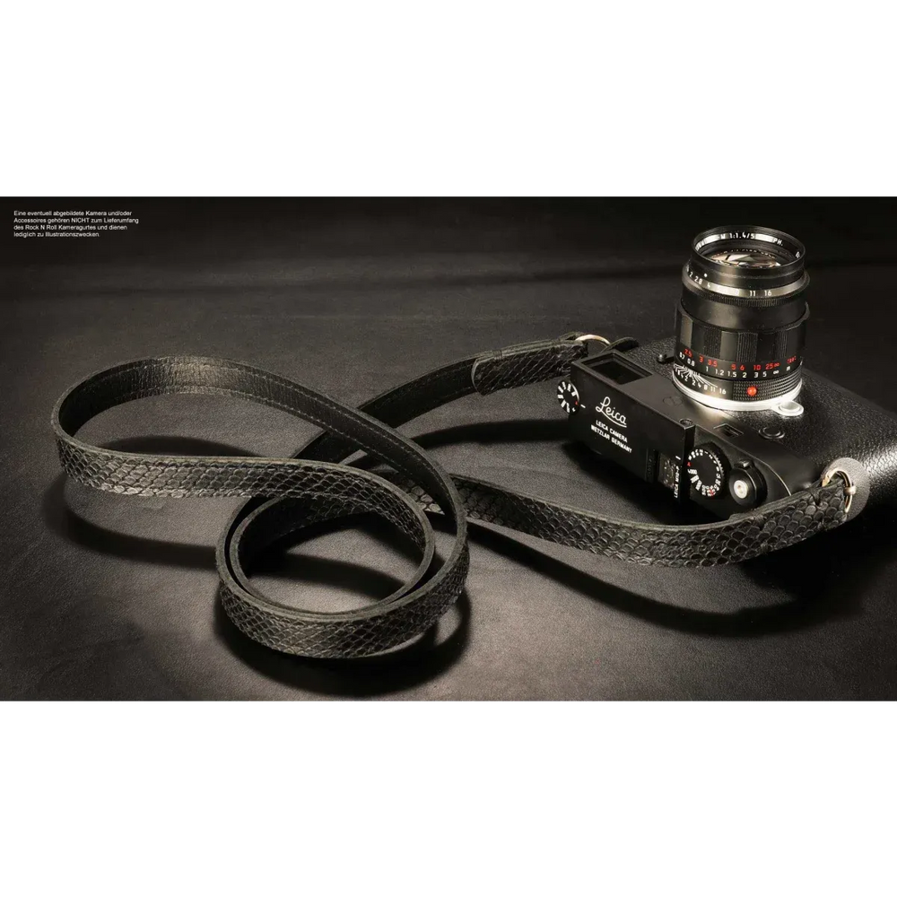 Kameragurt in Schlangenleder Optik | Schwarz | Rock n Roll Camera Straps | Gr.S SIOLEX Fotozubehör