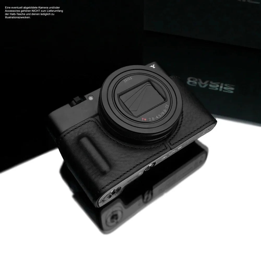 Kameratasche für Sony RX100 VII und RX100 VI aus Leder in Schwarz ...